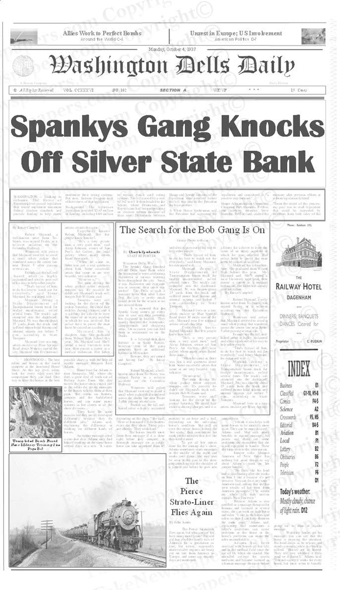 Personalized Full Size Newspaper, Fake Newspaper — FakeNewspapers.com