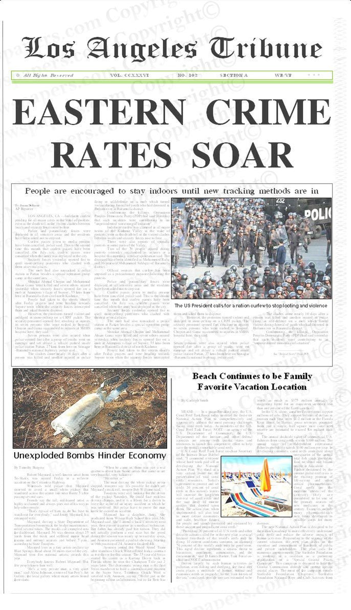 Personalized Full Size Newspaper, Fake Newspaper — FakeNewspapers.com