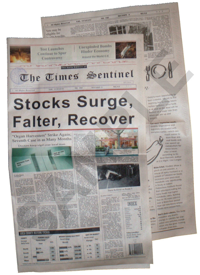 Personalized Full Size Newspaper, Fake Newspaper — FakeNewspapers.com